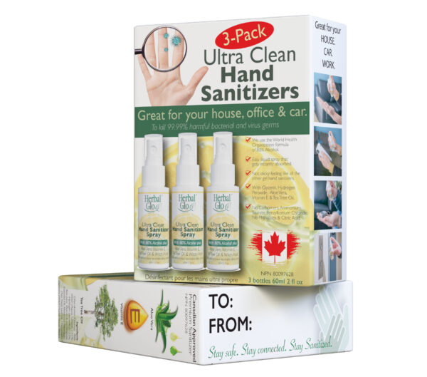Ultra Clean Hand Sanitizer Spray 3-Pack - Herbal Glo